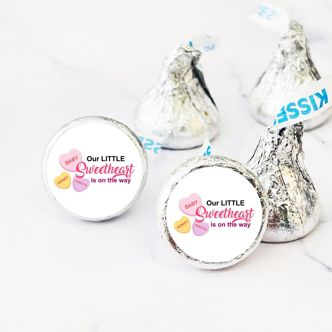 Set of 50 Personalized Hershey's Kisses Our Little Sweetheart is on the ...