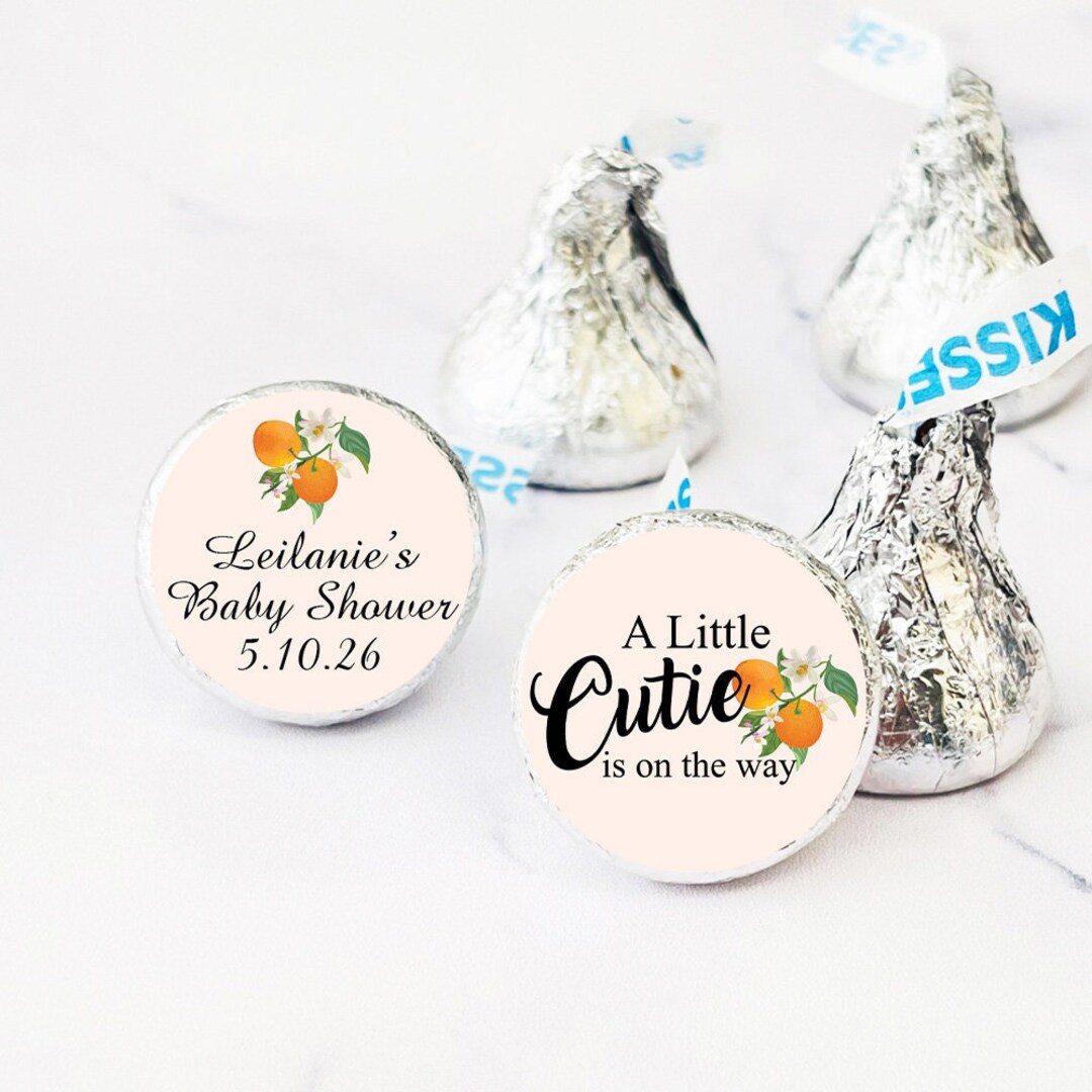 Set of 50 Personalized Hershey's Kisses A Little Cutie is on the Way ...