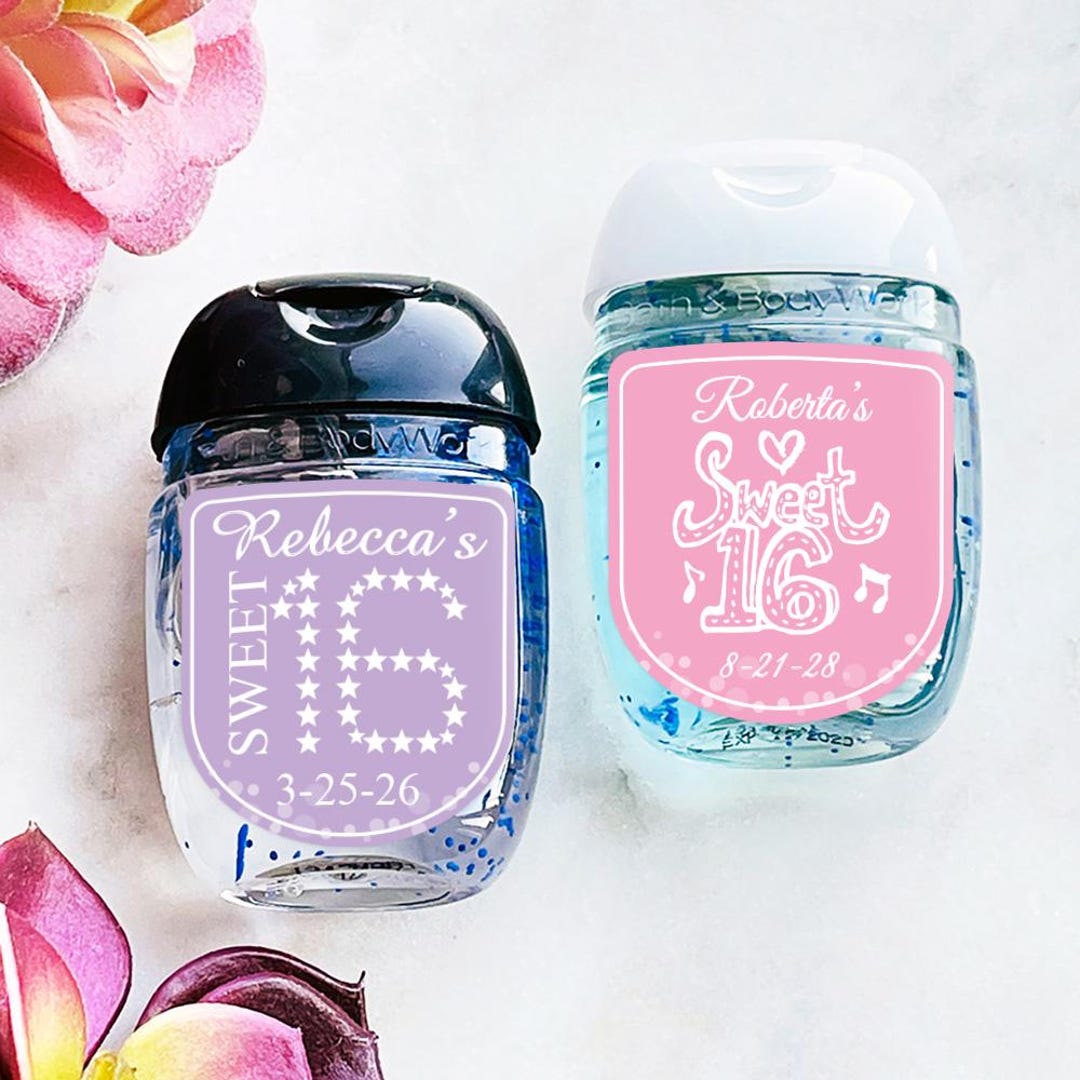 Set of 12 Sweet 16 Favors Personalized Sweet 16 Birthday Labels for ...