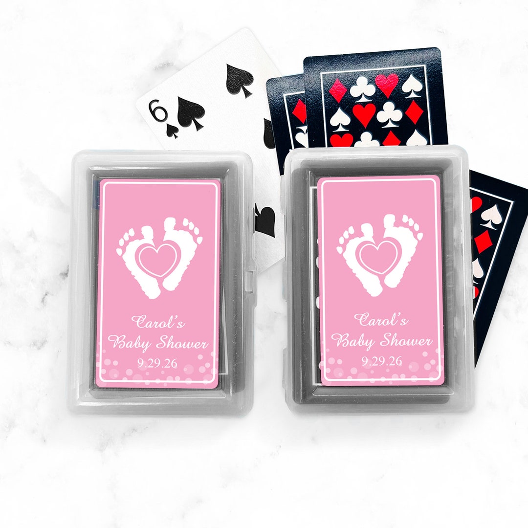 Set of 10 Baby Shower Personalized Playing Cards With Labels, Baby ...