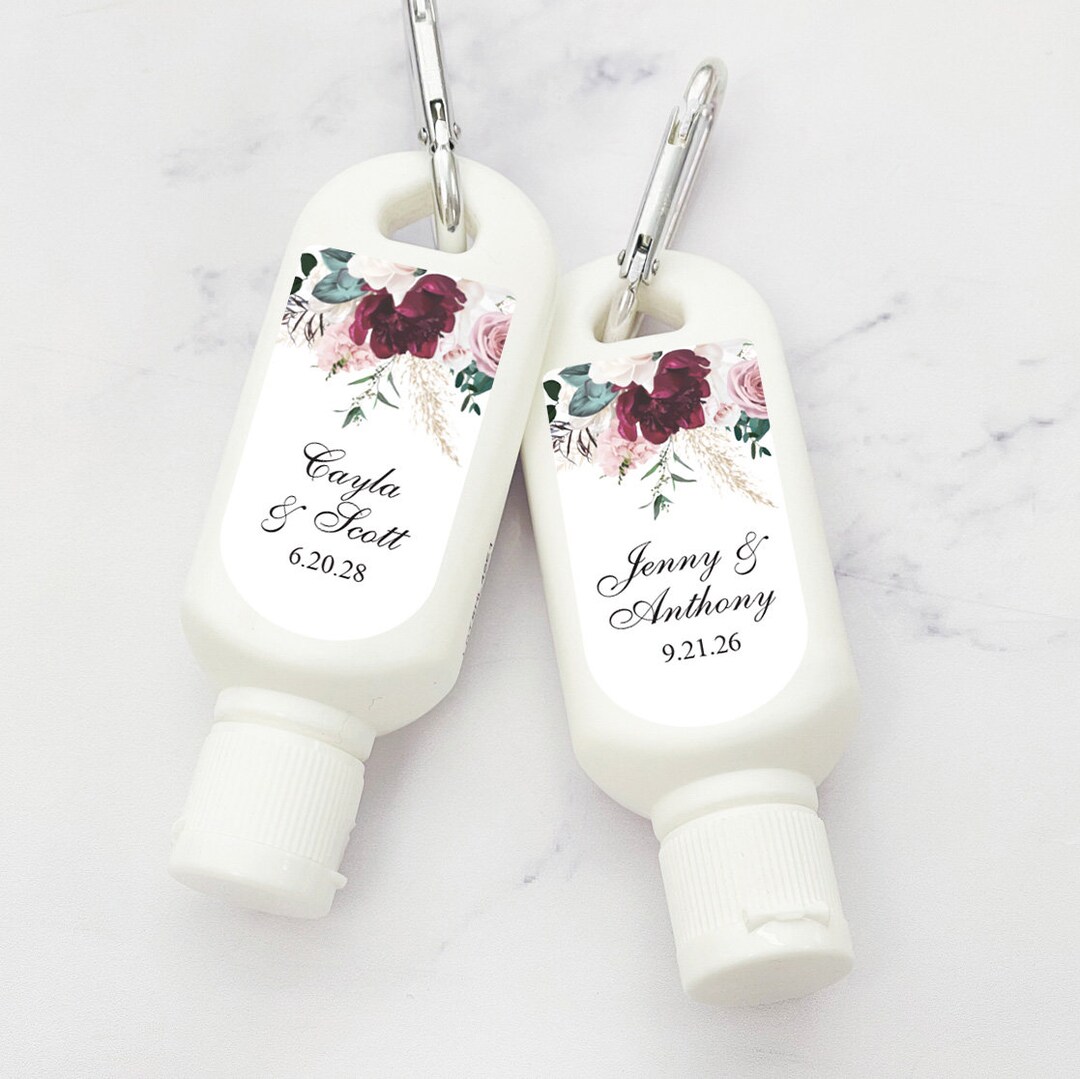 Set of 12 Mini Personalized Sunscreen SPF30 With Floral Elegance Labels ...