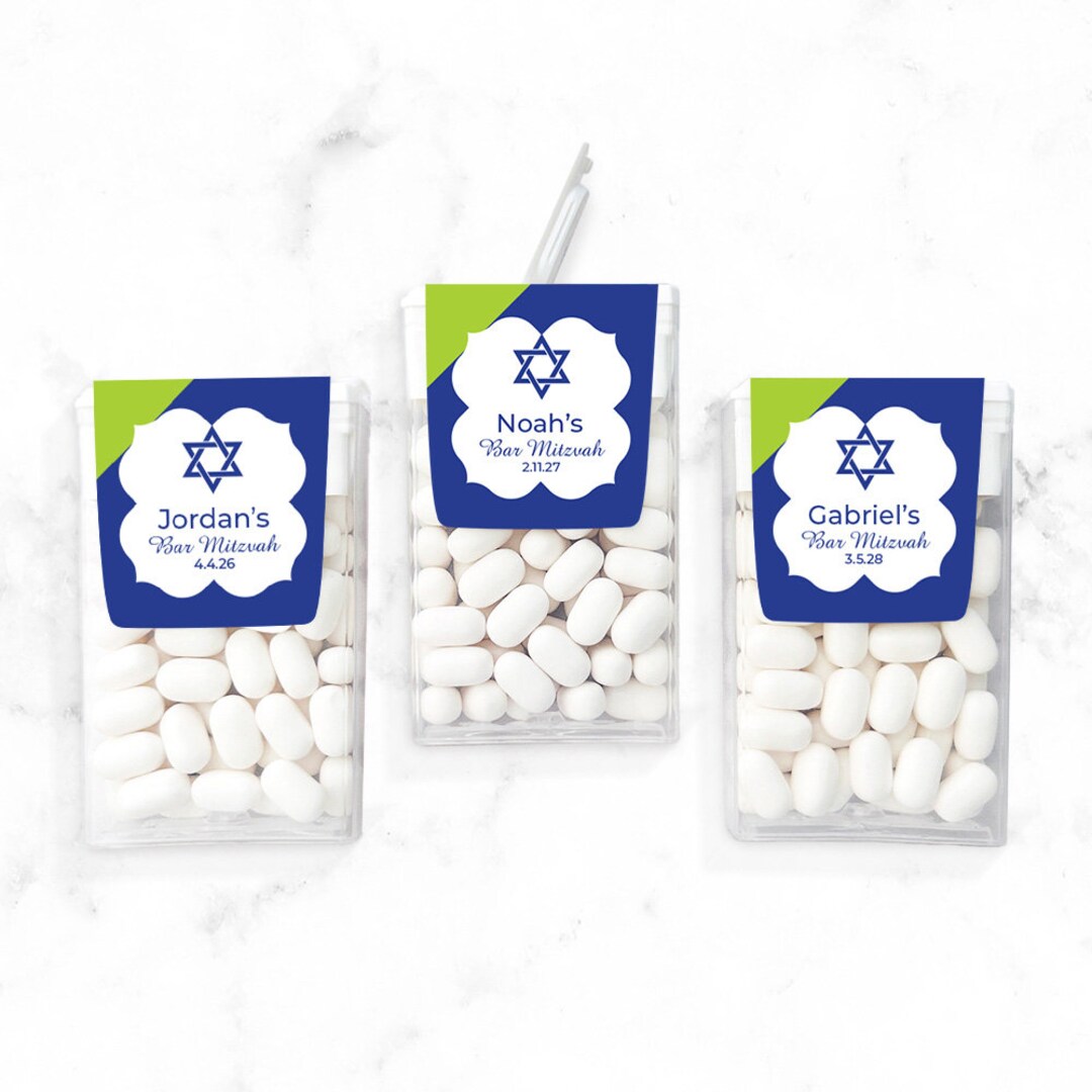 Set of 12 Personalized Tic Tac Mint Candy With Sticker Bar Mitzvah ...