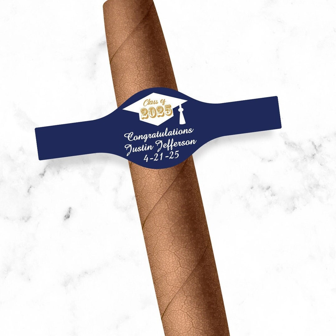Set of 14 Personalized Cigar Class of 2025 Party Labels, Personalized ...
