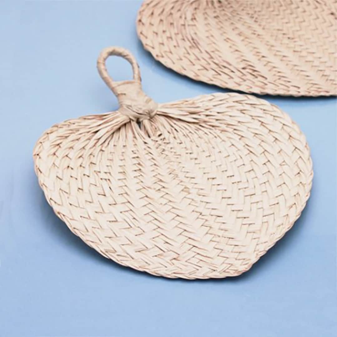 Pack of 10 , Palm Leaf Raffia Natural Color Hand Fans - Etsy