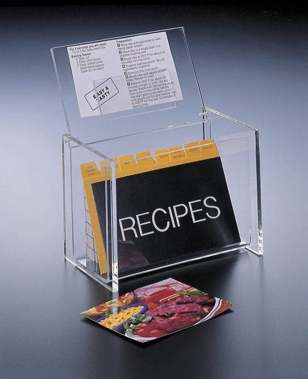 NO DESIGN Acrylic Recipe Box , Personalized Engraved Etched Acrylic Box ...