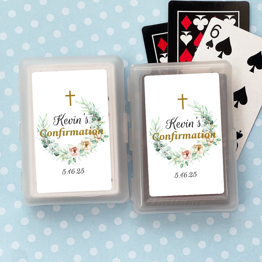 Set of 12 // Personalized Playing Cards Favors With Labels - Etsy
