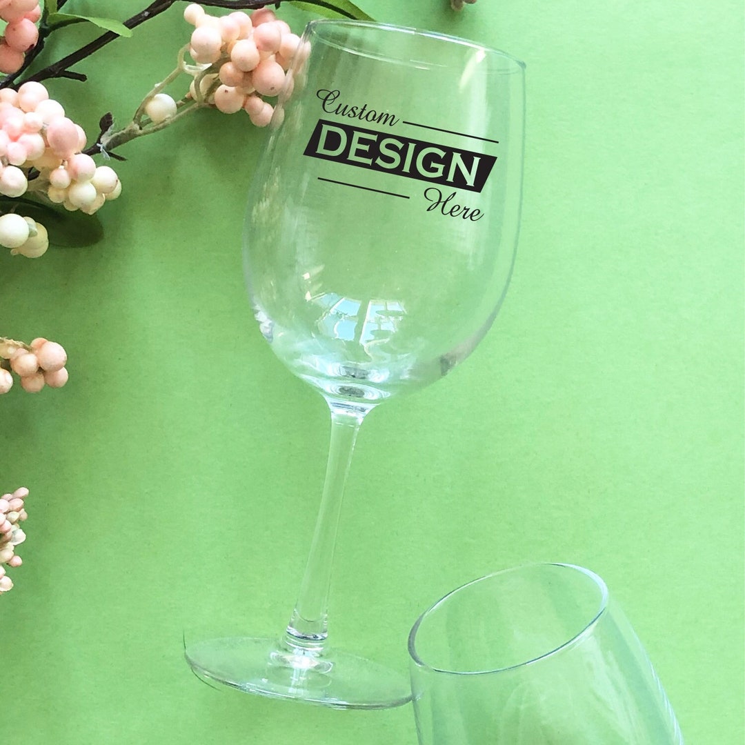 Set of 18 Personalized Custom Long Stem Wine Glass Corporate Logo ...