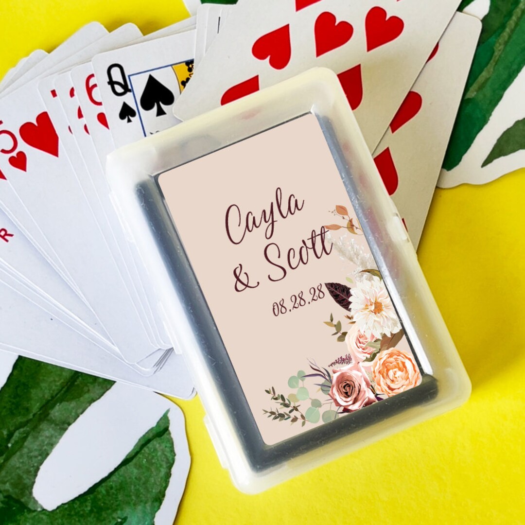 Set of 12 // Personalized Playing Cards Favors With Labels - Etsy