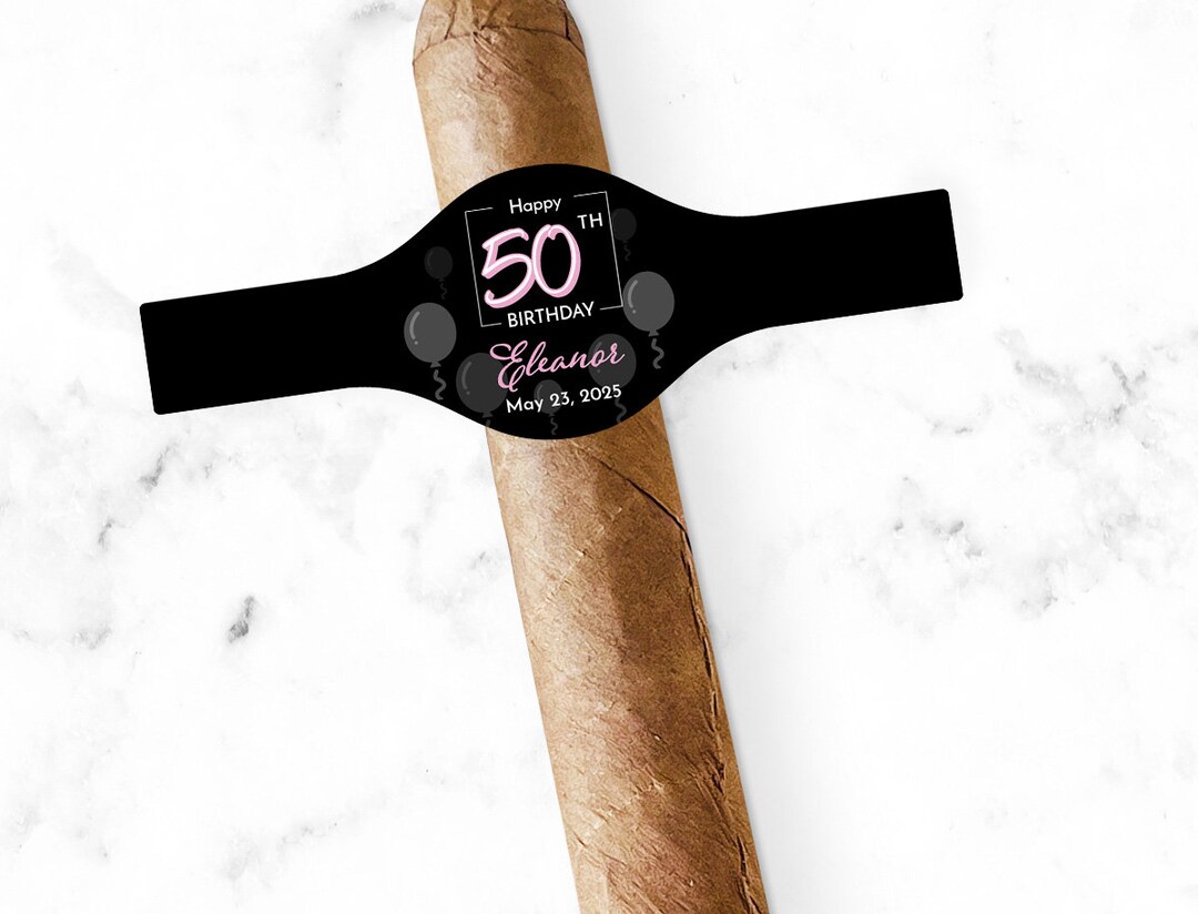 Set of 14 Personalized Cigar Favor Labels Birthday Balloon ...