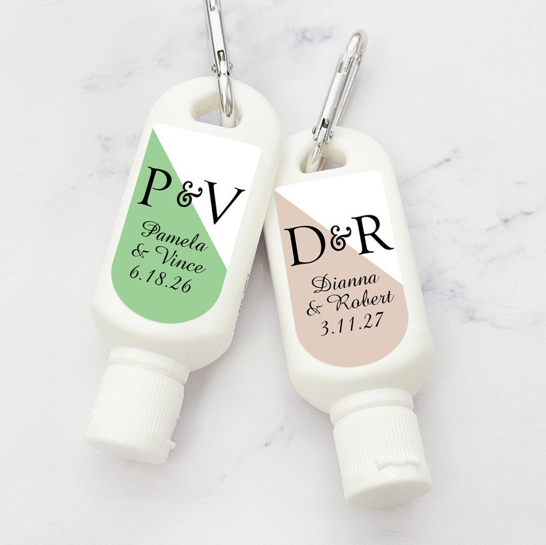 Mod Diagonal Mini Personalized Sunscreen With SPF30, Wedding Party Peel ...