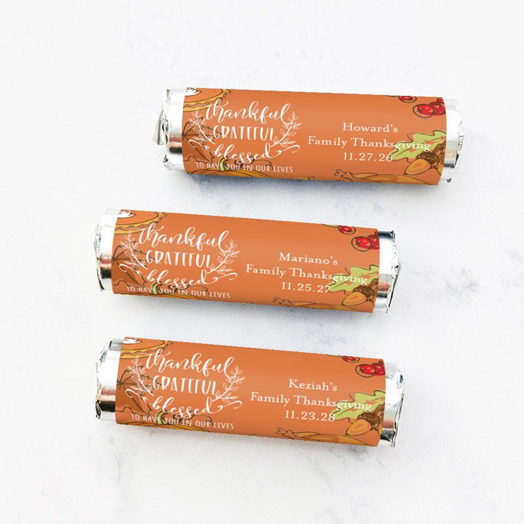 Thankful Grateful Blessed Thanksgiving Personalized Breath Savers ...