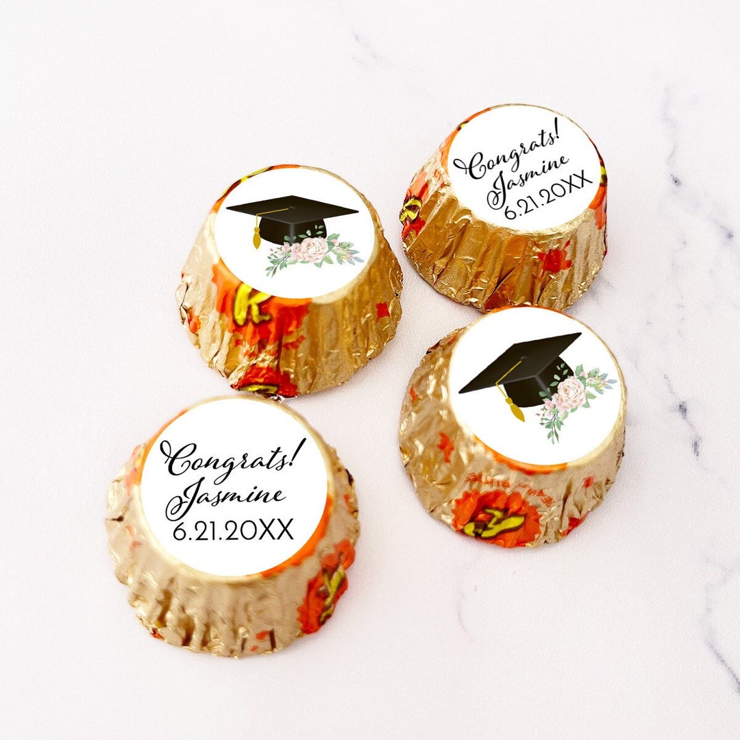 Set of 25 Personalized Reese's Peanut Butter Cups Minis Graduation Cap ...