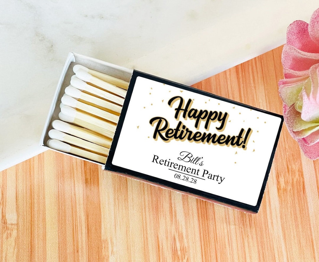 Happy Retirement Personalized Matchbox With Labels, Personalized ...