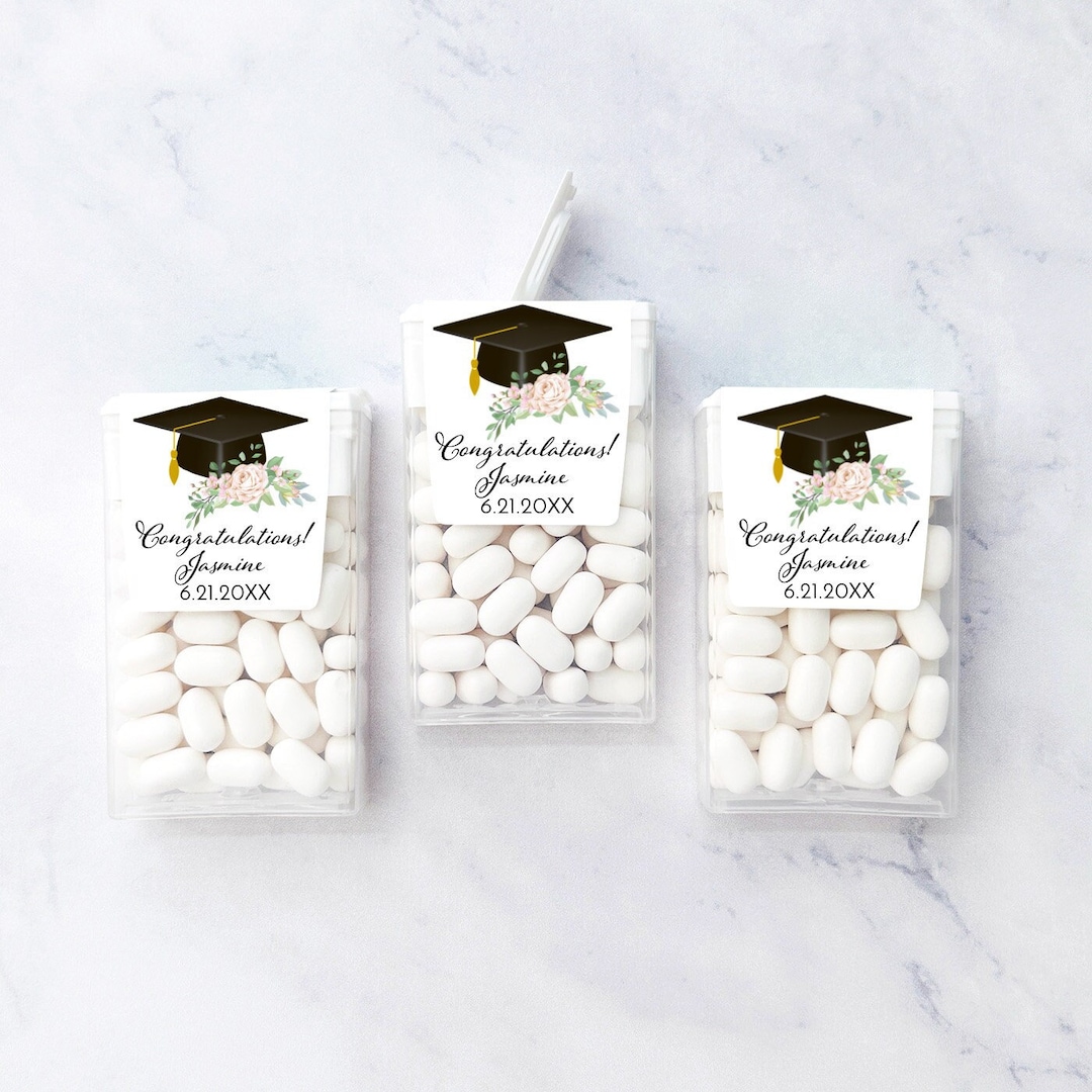 Personalized Tic Tac® Mint Candy Labels or With Candy Graduation Cap ...