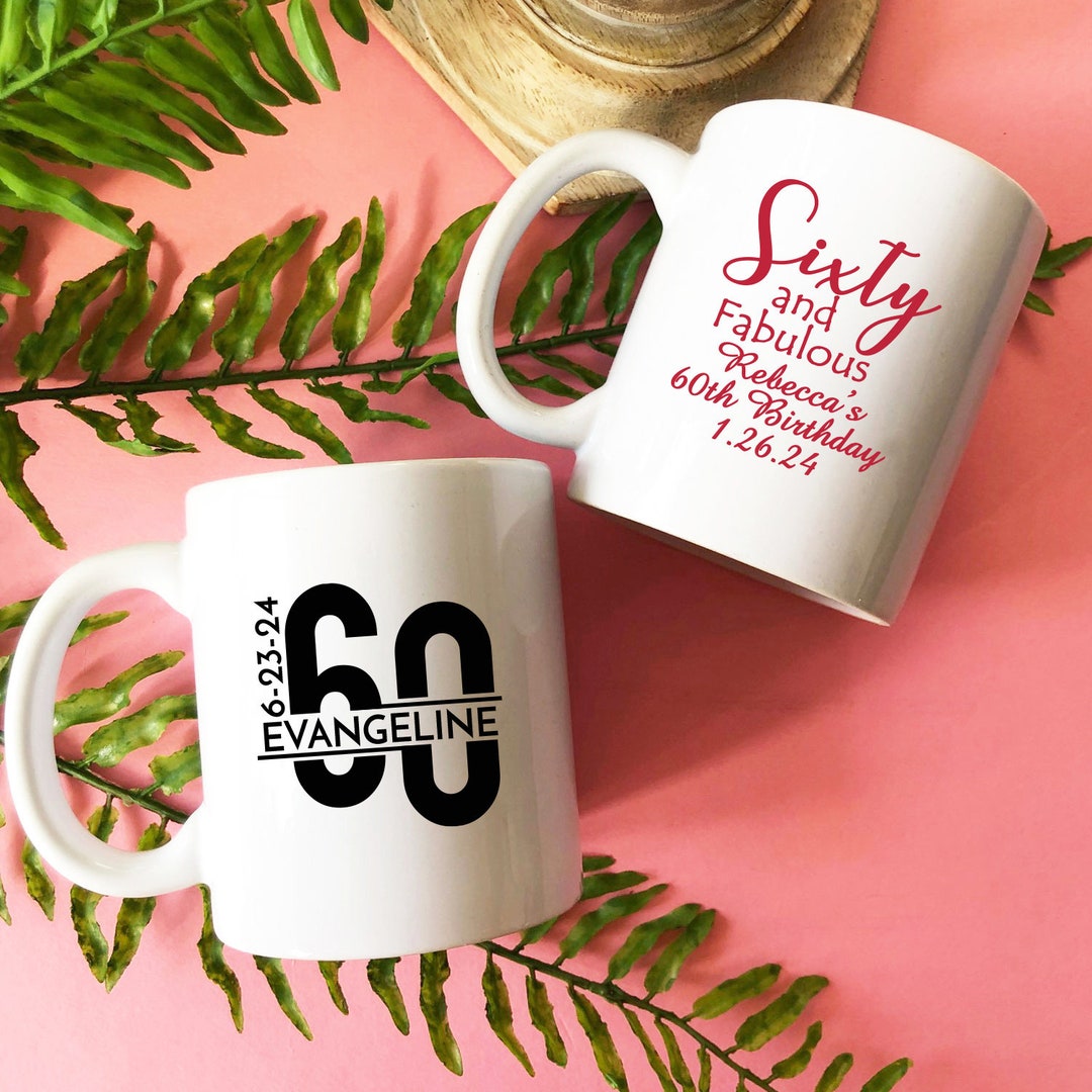 Set of 12 Personalized Custom Coffee Mug - 60th Birthday, Coffee Mug ...
