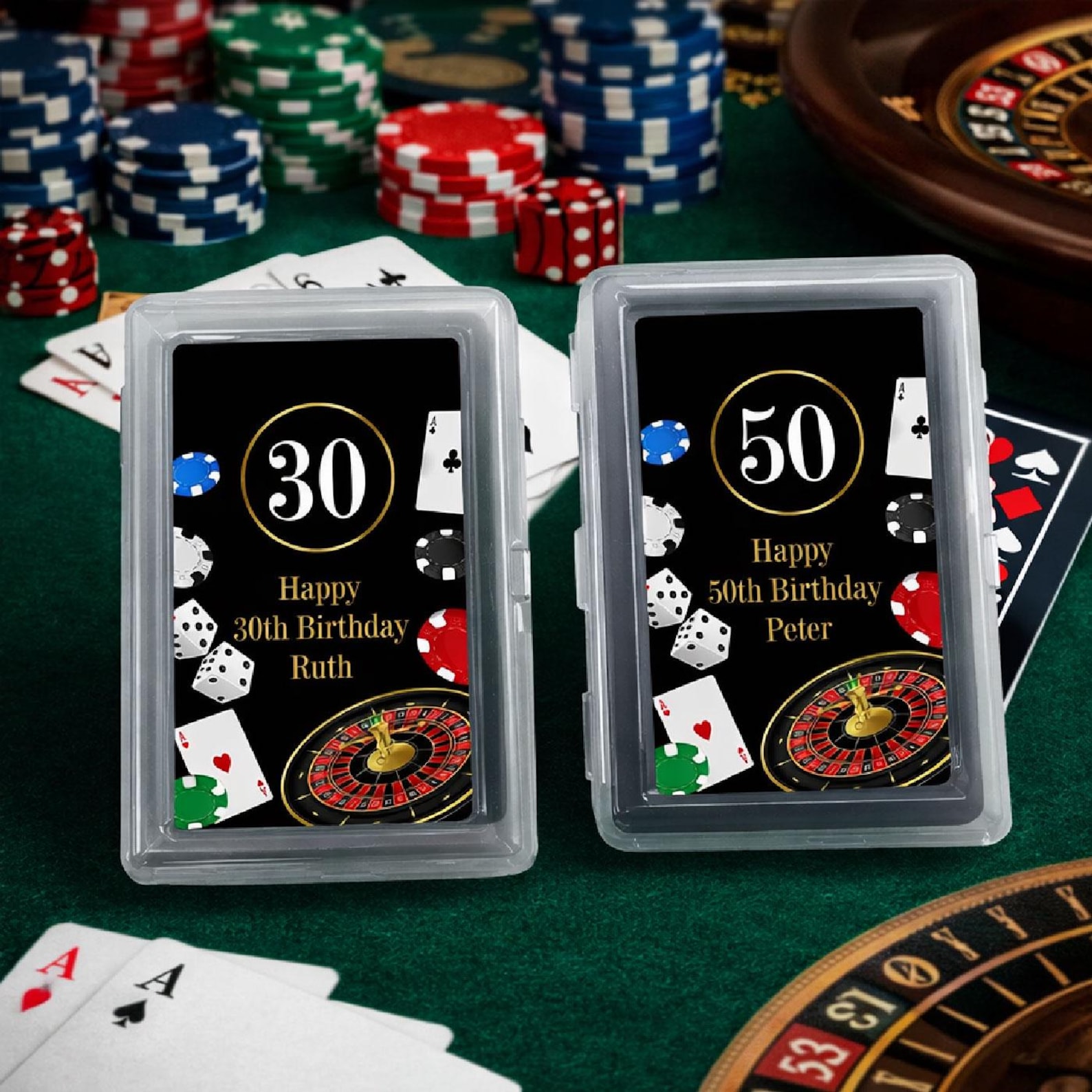 Casino Birthday Personalized Playing Cards Favors, Personalized Las ...