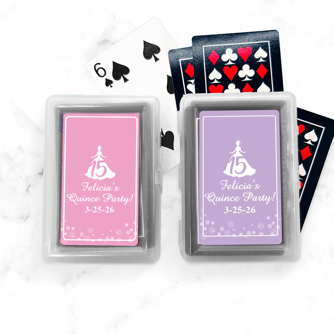 Set of 12 Personalized 15th Birthday Playing Cards With Labels, Mis ...