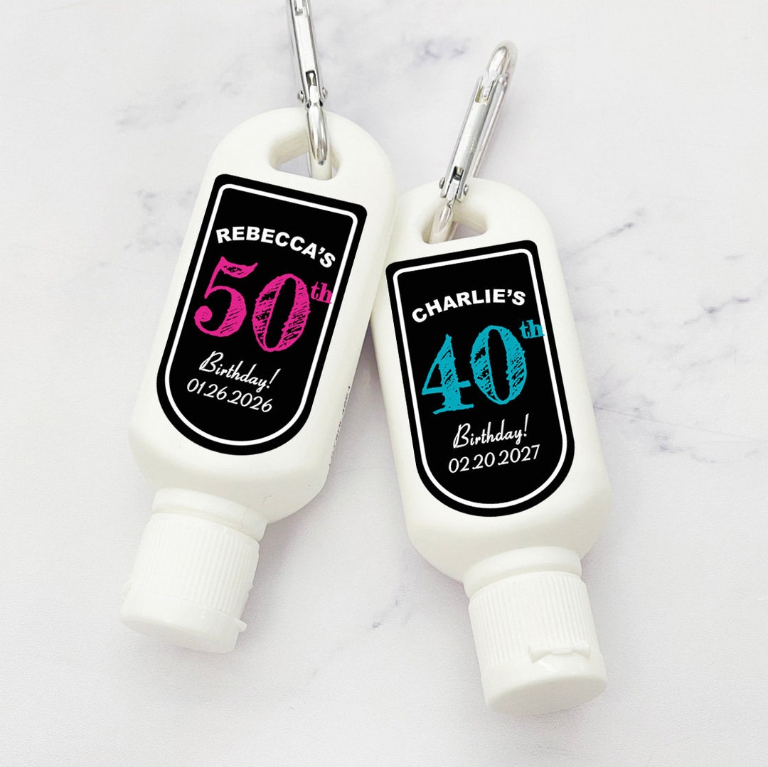 Set of 12 Mini Personalized Sunscreen With SPF30 - Birthday Number Age ...