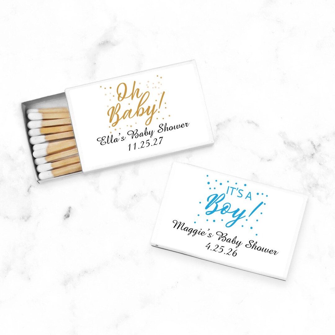 Set of 50 Personalized Matchbox With Labels It's A Boy It's a Girl Oh ...