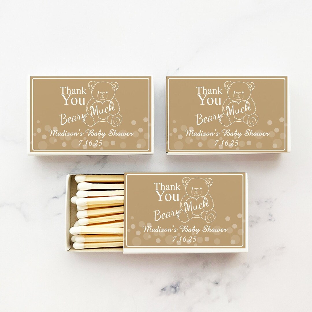Set of 50 Baby Shower Personalized Matchbox With Labels, Baby Shower ...