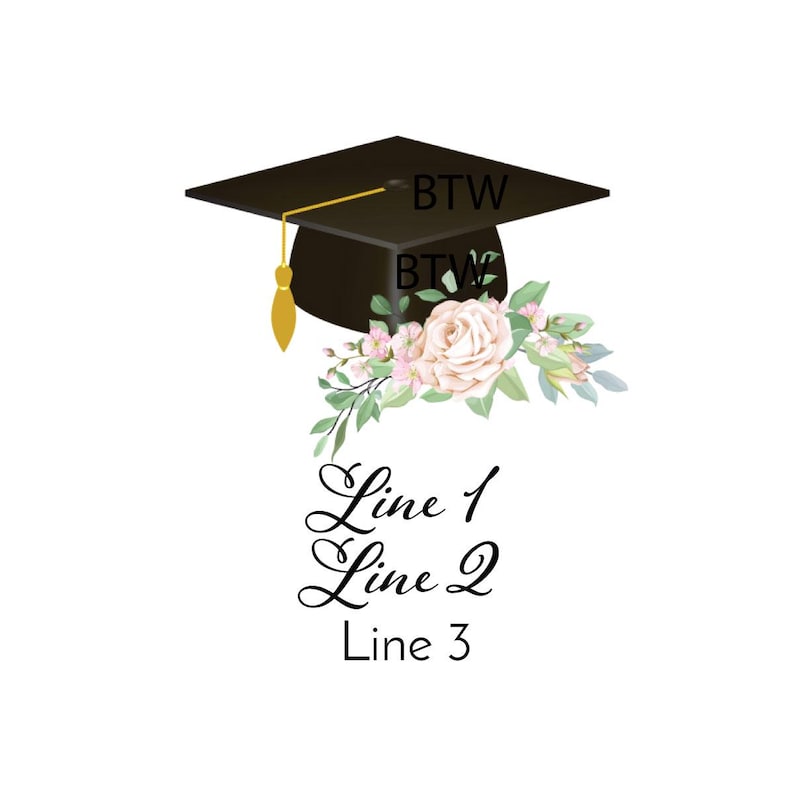 Set of 12 Graduation Cap Floral Personalized Wrapped Chocolate Hershey ...
