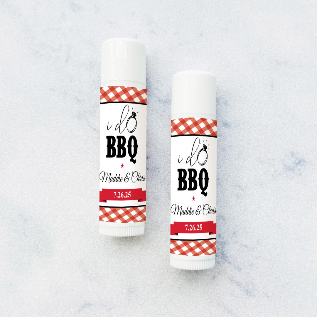 Set of 12 Personalized Lip Balm I Do BBQ Barbecue Favors, Personalized ...