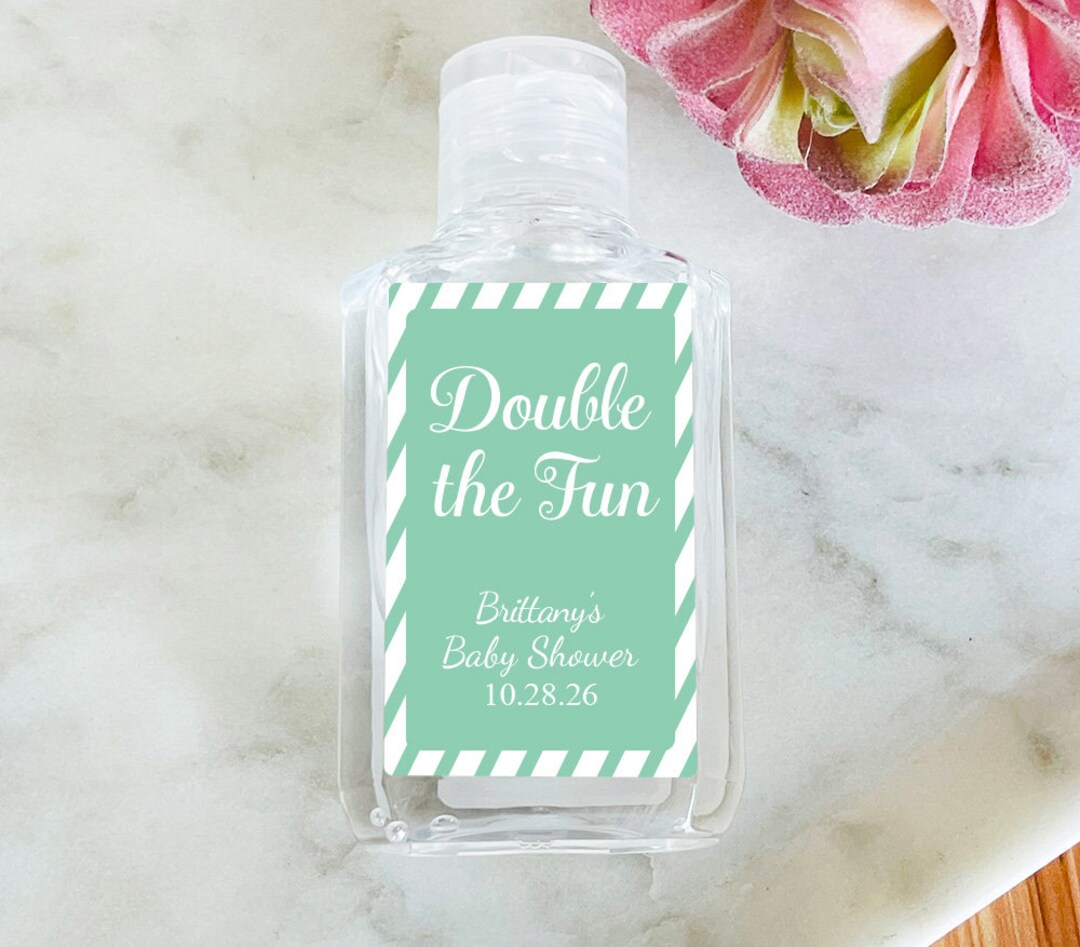 Set of 12 Twins Baby Shower Personalized Labels for Sanitizers, Twins ...