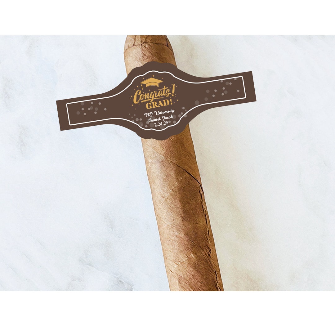 Set of 14 Personalized Graduation Cigar Band Favor Labels, Graduation ...