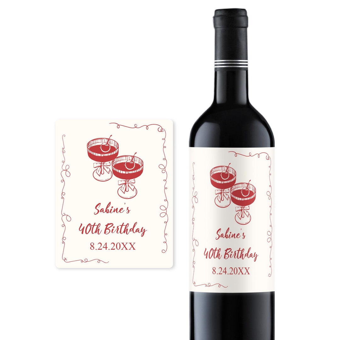 Cocktail Doodle Labels & Stickers Only for Wine Bottles and Champagne ...