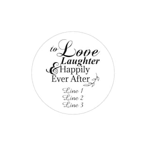 Set of 12 Love Laughter Happily Ever After Personalized Labels Stickers ...