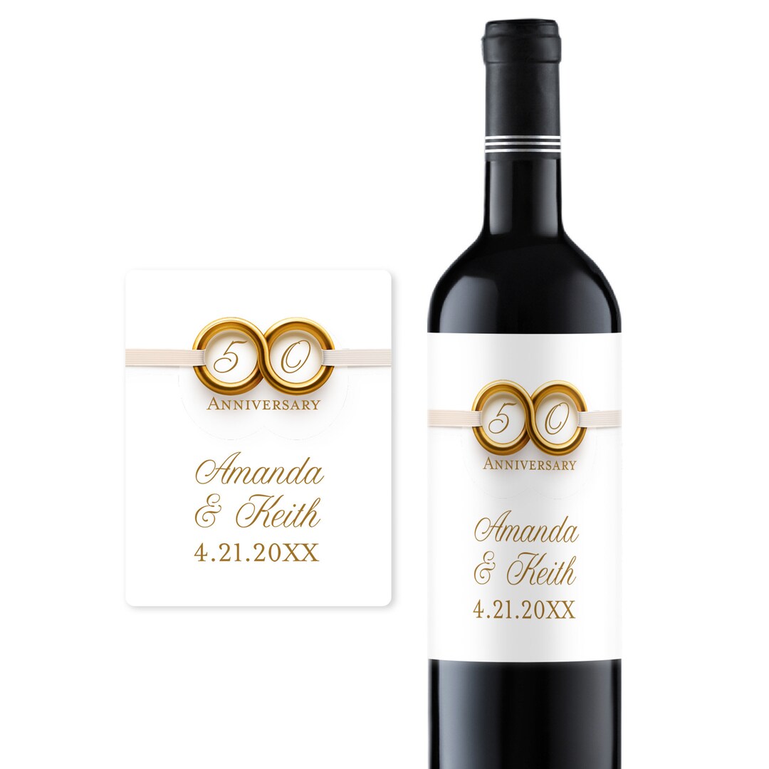 Love Forever 50th Anniversary Labels & Stickers Only for Wine Bottles ...