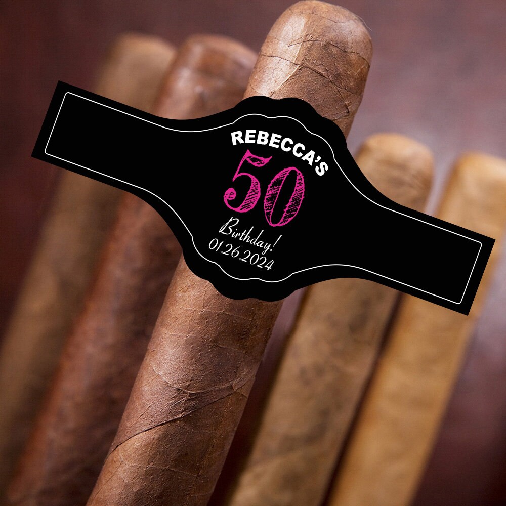 Set of 14 // Personalized Cigar Favor Labels Birthday Number - Etsy