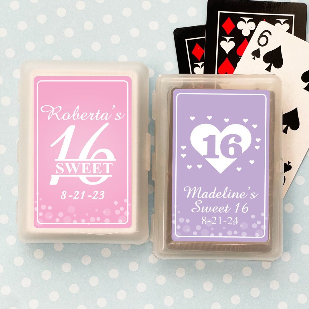 Set of 12 // Personalized Playing Cards Favors With Labels - Etsy