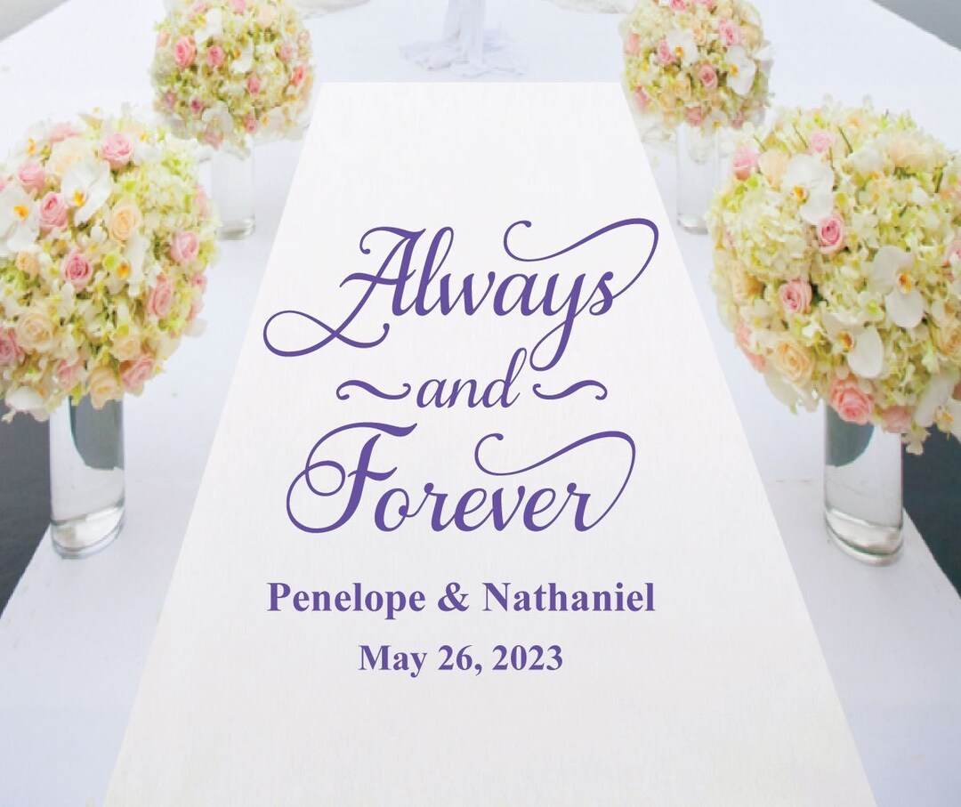 Custom Runner, Always and Forever Wedding Entrance Aisle Runner ...