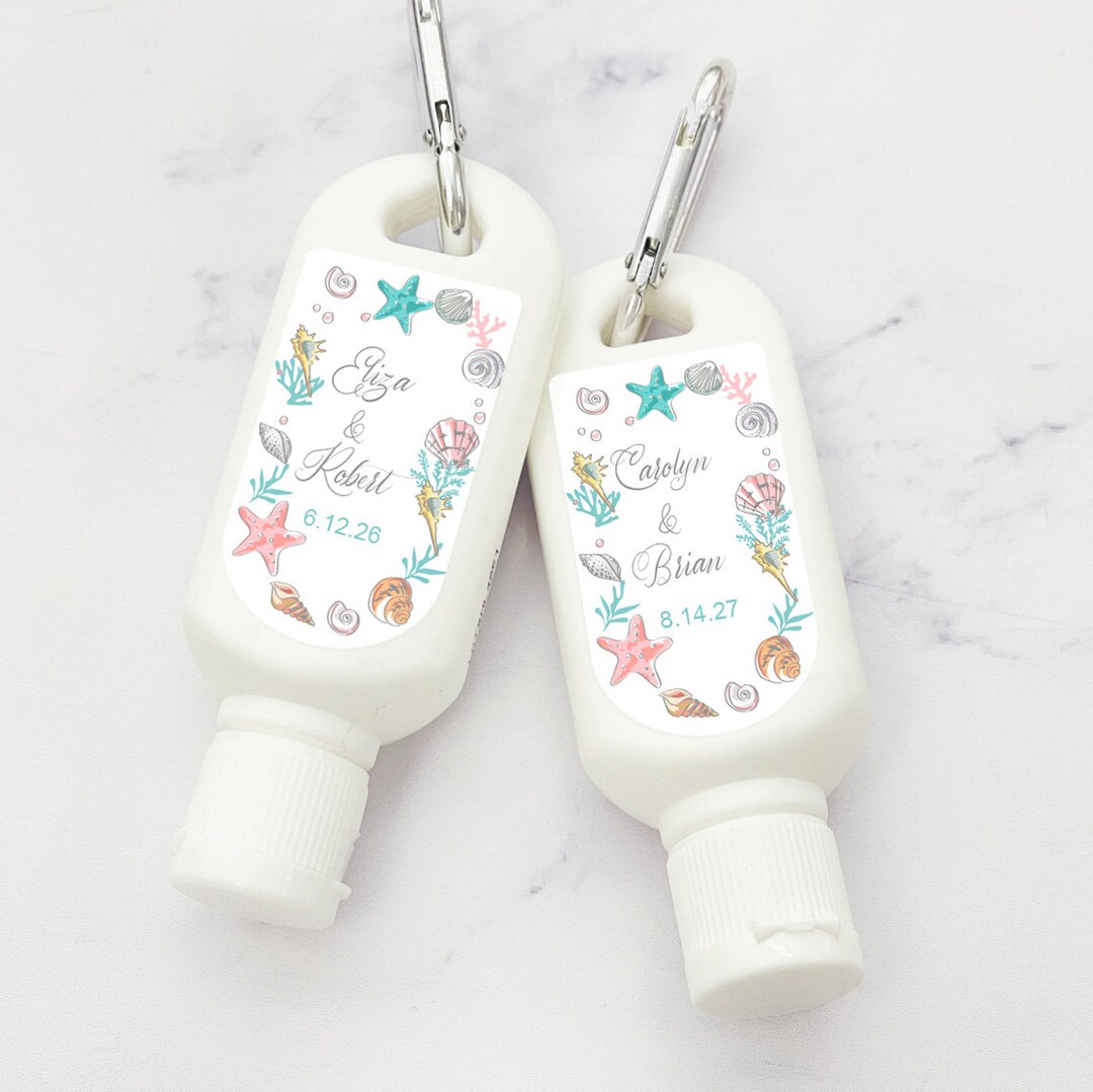 Seashell Frame Mini Personalized Sunscreen SPF30, Personalized Beach ...