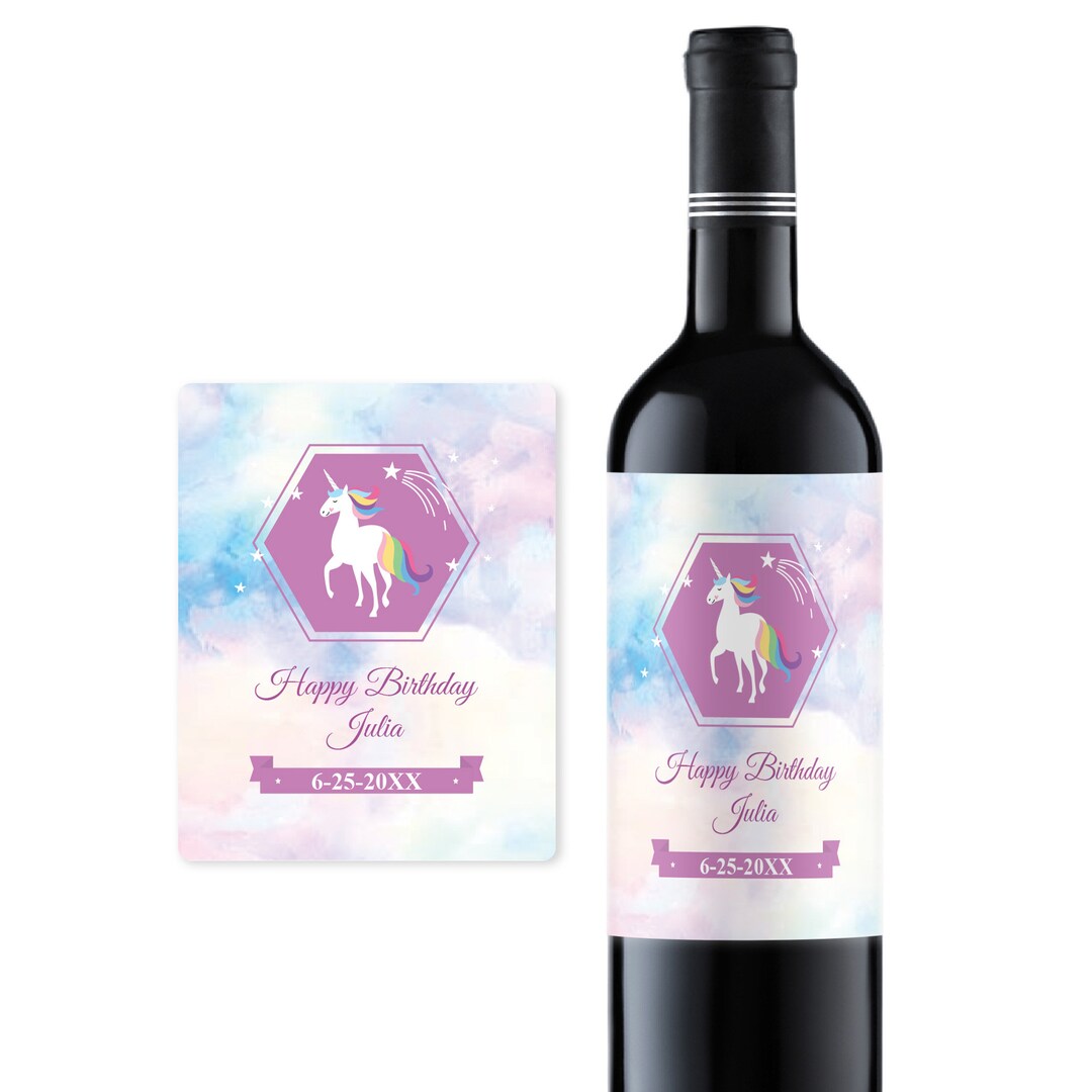 Unicorn Labels & Stickers Only for Wine Bottles and Champagne, Birthday ...