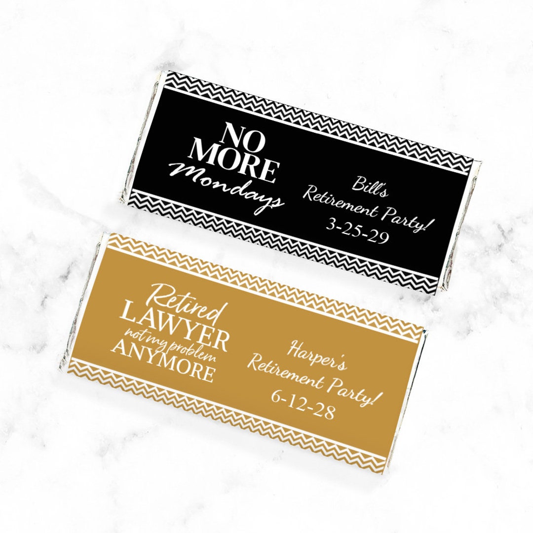 Retirement Personalized Wrapped Chocolate Hershey's Bars, Personalized ...