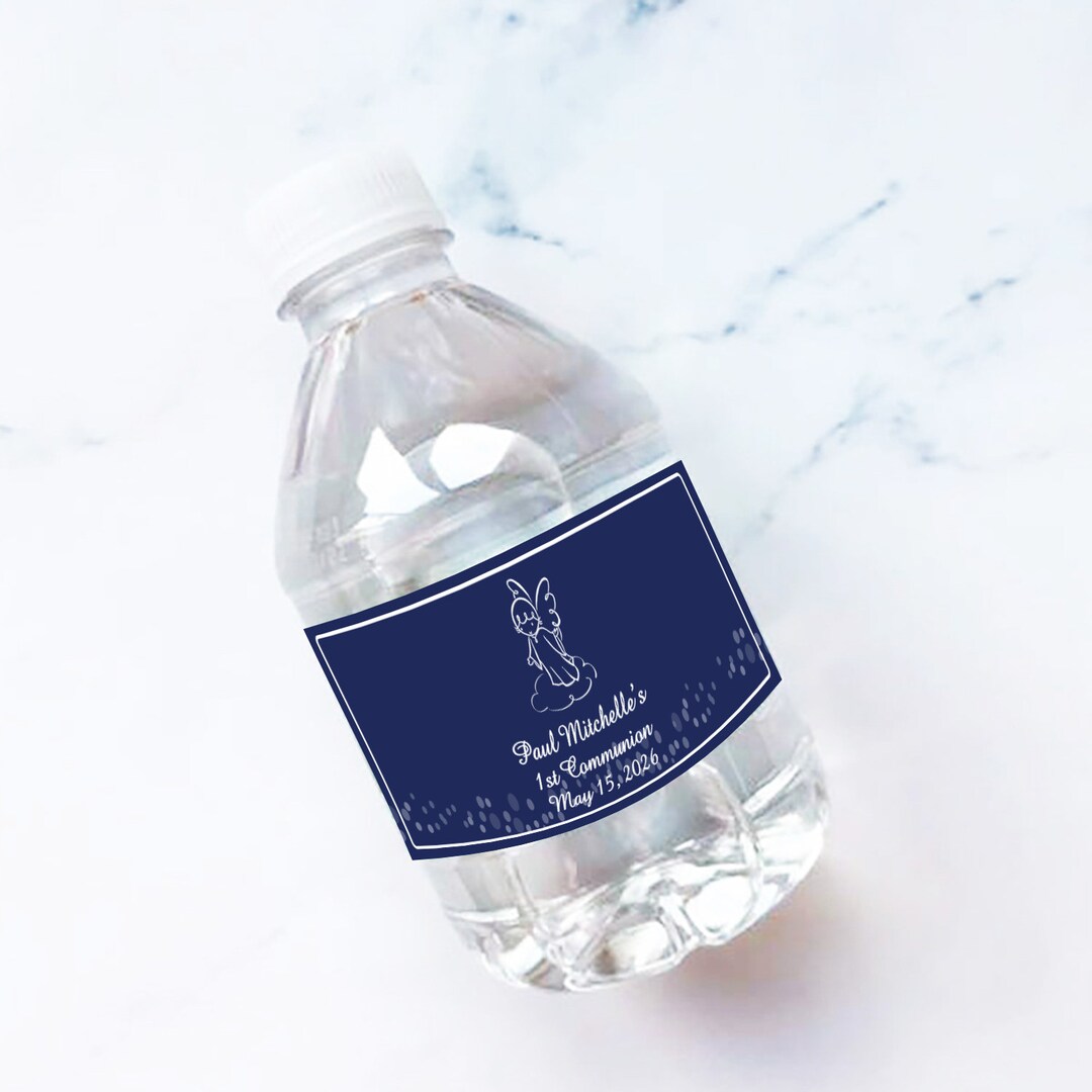 Set of 12 Holy Communion Personalized Water Bottle Labels, First Holy ...