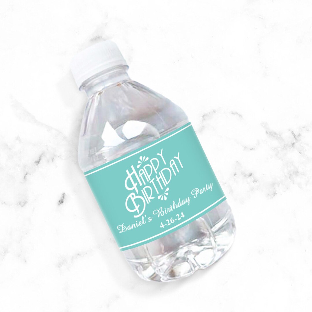 Set of 12 Personalized Water Bottle Birthday Labels & Stickers ...