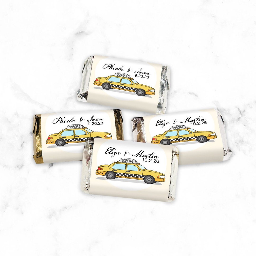 NYC Taxi Personalized Miniatures Hershey's Bar, New York Wedding Party ...