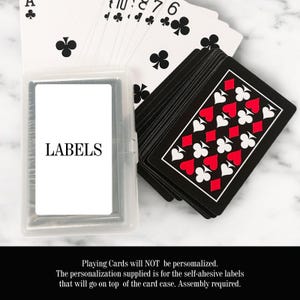 Set of 10 Personalized Playing Cards Favors With Birthday Labels ...