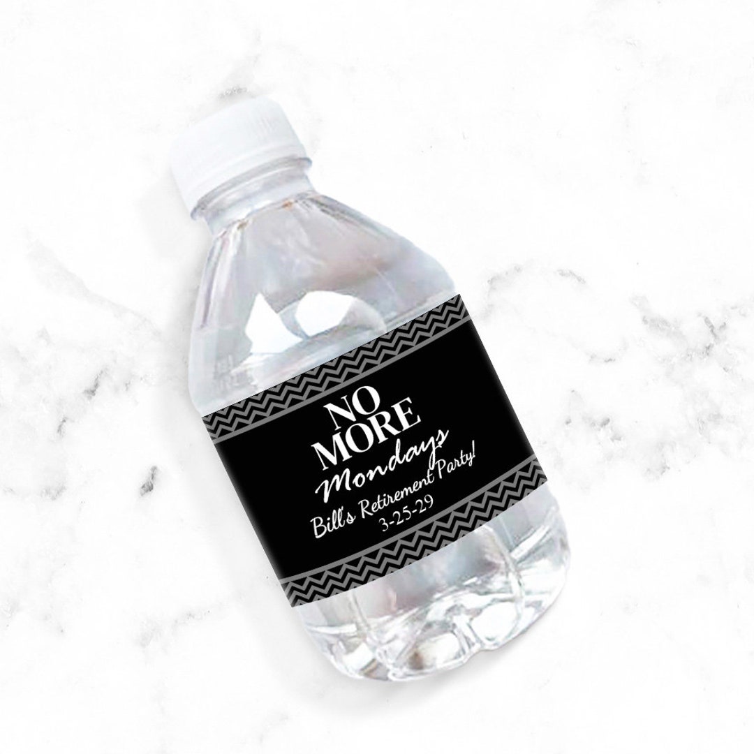 Retirement Personalized Water Bottle Labels, Personalized Retirement ...