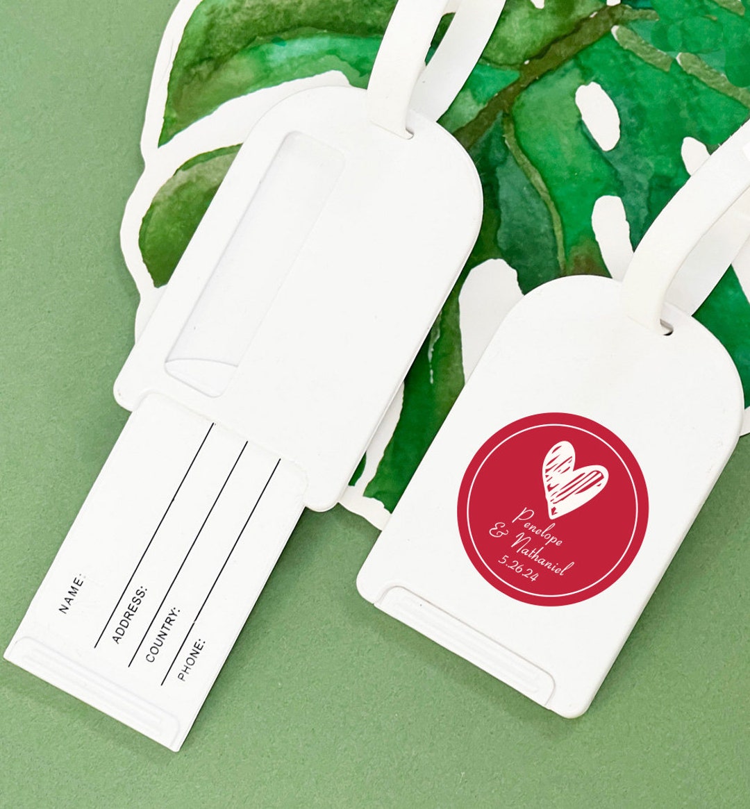 Set of 12 Personalized Luggage Tag Wedding Party Favors, Personalized ...