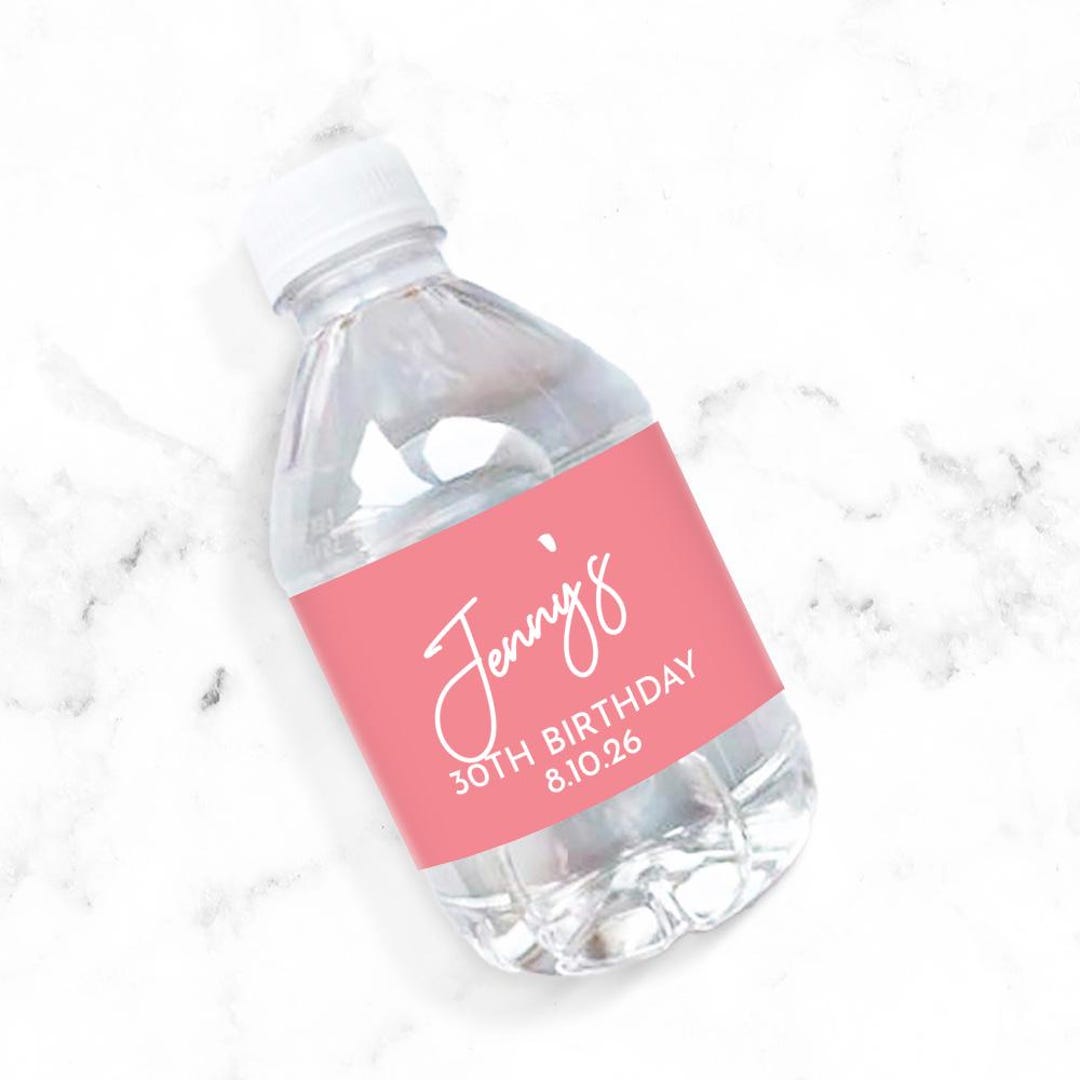 Custom Birthday Name Personalized Water Bottle Labels, Personalized ...