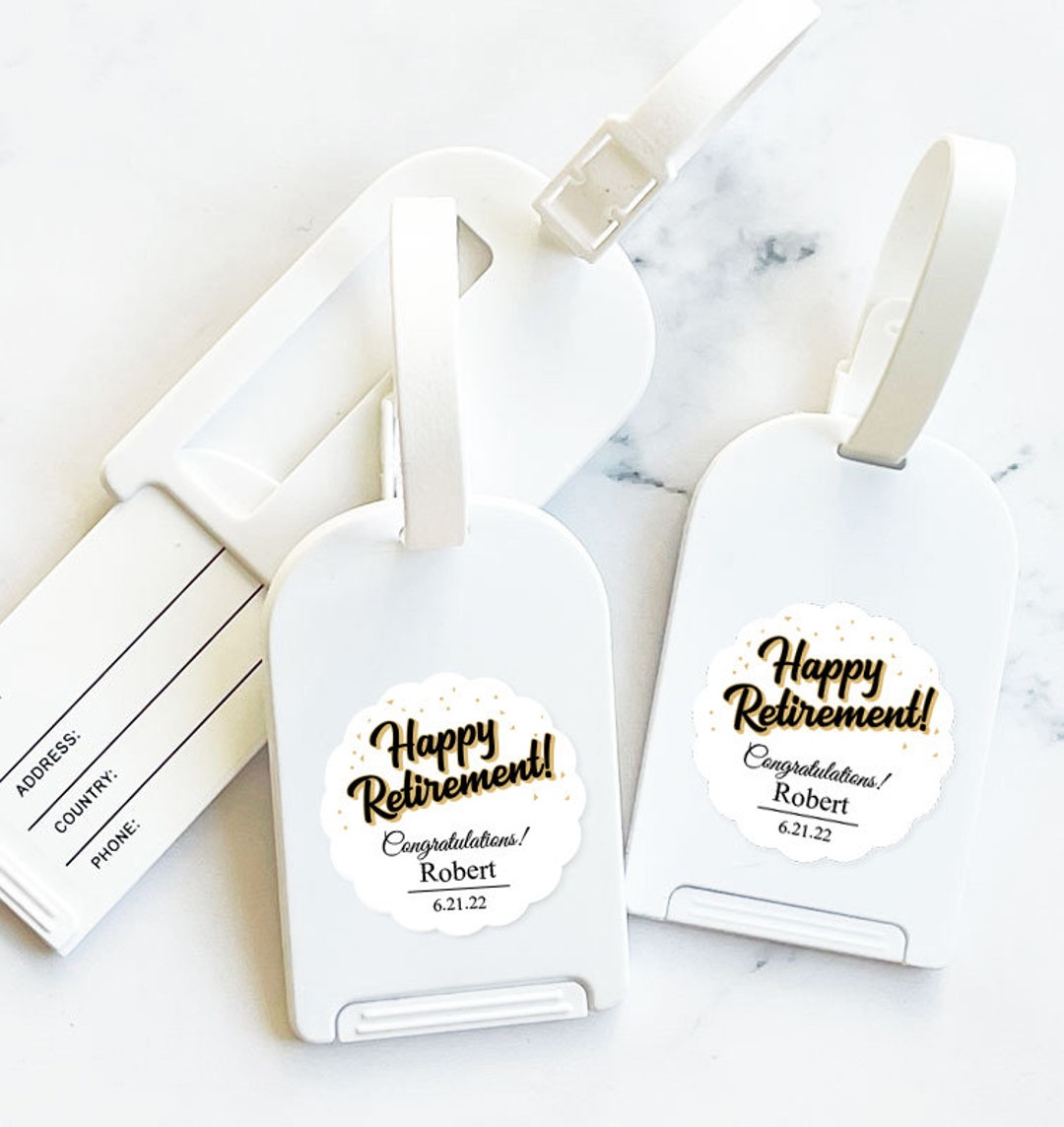 Happy Retirement Personalized Luggage Tag Favors, Personalized Travel ...