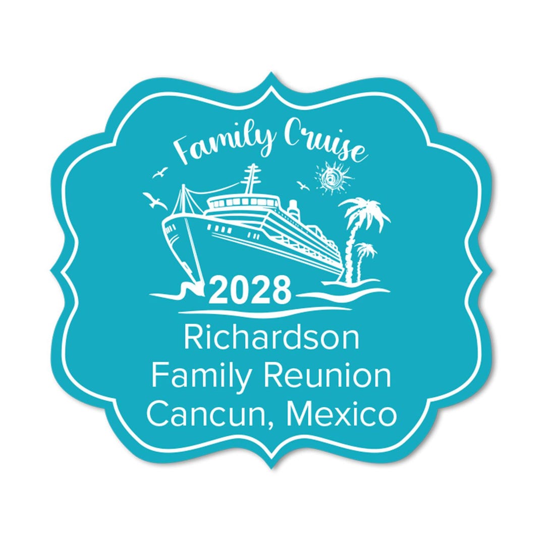 Family Reunion Personalized Fancy Rectangle Labels Stickers, Family ...