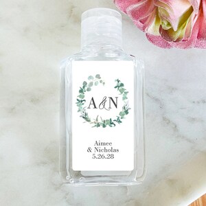 Eucalyptus Wreath Monogram Personalized Labels Stickers, Personalized ...