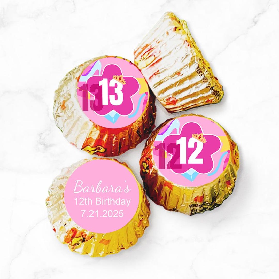 Kids Fancy Pink Birthday Personalized Reese's Peanut Butter Cups Minis ...