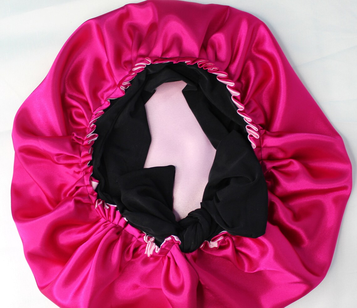 Baby pink and dark pink satin bonnet Reversible Satin bonnet | Etsy