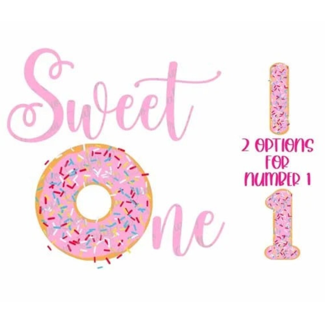Sweet One PNG, Donut Sprinkles Design, Birthday Sprinkled Donut Design ...